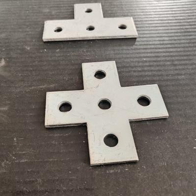 China Cross Shape Joint Plate 5 Hole Cross Connector Strut Channel Accessories  For C Channel Support for sale