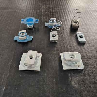 China Strut Channel Accessories Spring Loaded Nut C Channel Lock Spring Nut Fitting for sale