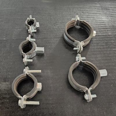 China Heavy Duty Uni Strut Pipe Clamps Split type Rubber Lined Pipe Hanger For Strut Channel Support for sale