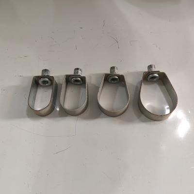 China Galvanized Pipe Loop Hanger EMT Conduit Round Pipe Saddle Hanger For Electrical Conduit Suspension for sale