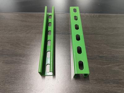 China High Strength Carbon Steel Unistrut C Channel | Green Powder Coated C-shaped Steel Support 41×21mm for sale