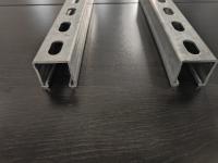 China 41x41mm Pre-Galvanized Square-Edge Rib-Reinforced C Strut Channel for Heavy Duty Support for sale