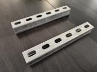China 41x41mm Pre-Galvanized Square-Edge Rib-Reinforced C Strut Channel for Heavy Duty Support for sale