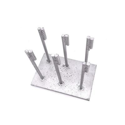 China Hot Dip Galvanized Concrete Embedded Parts 250mm Steel Plate with Anchor Bolts for Structural Connections for sale