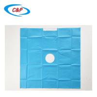 China Adhesive Aperture Fenestrated Disposable Surgical Drape Blue SMS PP PE material for sale