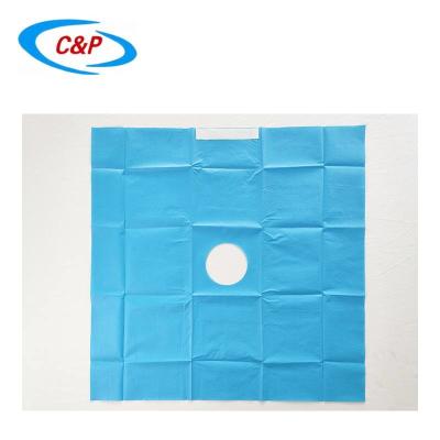 China Adhesive Aperture Fenestrated Disposable Surgical Drape Blue SMS PP PE material for sale