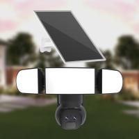 China 2K Solar Floodlight Camera 8W 4G Dual Lens IP65 Night Vision Solar IP Camera for sale