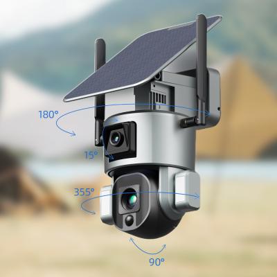 China 4G Dual Lens Battery Security Camera 4K HD PIR Motion Detection 0.0001Lux for sale
