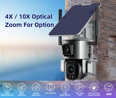 China 40M Night Vision WiFi Solar Security Camera 4K Dual Lens 10X Optical Zoom for sale