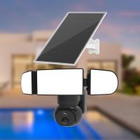 China 4G 8W Solar Panel Camera Outdoor 3.6mm Lens H.265 1500 Lumens Solar Camera Floodlight for sale