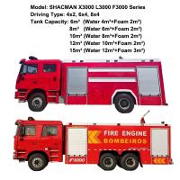 China SHACMAN Euro 3 Foam Fire Truck 10000L Water Tank 1000L Foam 60L/S Pump 70m Water Cannon Mine Rescue for sale