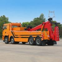 China SHACMAN 8x4 Drive Flat Bed Tow Truck 25Ton Diesel Fuel Truck Mounted Wrecker for sale