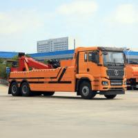 China Heavy Duty Wrecker Truck 8x4 Flatbed Tow Truck Mounted Crane Telescopic Boom Road Clearing Vehicle for sale
