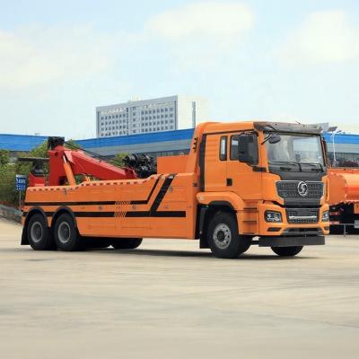 China Heavy Duty Wrecker Truck 8x4 Flatbed Tow Truck Mounted Crane Telescopic Boom Road Clearing Vehicle for sale