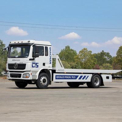 China Diesel Shacman Flatbed Platform Wreckers 4x2 6M3 One to Two Tow Truck 210Hp Euro 2 for sale