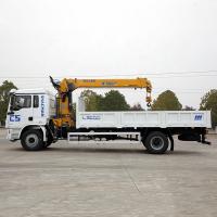 China 6 Ton 8 Ton Hydraulic Boom Truck With Crane Straight Manipulator Crane Max Lifting Height 15M for sale