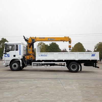 China 6 Ton 8 Ton Hydraulic Boom Truck With Crane Straight Manipulator Crane Max Lifting Height 15M for sale