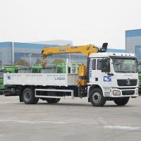 China Shacman 4X2 5 6.3 Tons Straight Boom Truck Cargo Truck Mounted Crane for sale