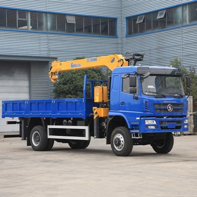 China SHACMAN 4 Section Straight Boom Truck 4x2 Truck Crane 7t With 360°Full Rotation for sale