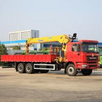China 16 Ton 4 Section Straight Boom Truck Shacman Truck Mounted Crane With Double Stage Front Leg for sale
