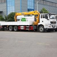 China Hydraulic Boom Length 19.6m Wireless Remote Control Construction Tractor Crane Truck with Concrete Panel for sale