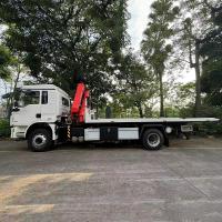 China Small Cargo Truck Mounted Dump Pickup Truck Crane Dubai with 2 2.5 3 4 5 Tons Foldable Mobile Truck Lift Crane for sale