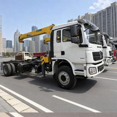 China 4X2 210HP 240HP 5T 6T 6.3 Ton Telescopic Boom Truck Mounted Crane 4 Section Crane Truck With Flatbed for sale