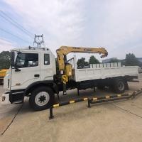 China 5 Ton 3/4 Section Straight Boom Truck Crane SQS125 Mobile Crane Pickup Truck Mounted Crane for sale
