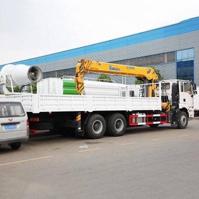 China Shacman 10 Ton 12 Ton 14 Ton Telescopic Boom Truck Mounted Crane 4 Section Boom Crane Truck Heavy Duty Lorry Crane for sale