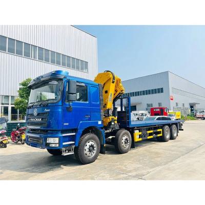 China Folding Straight Arm Knuckle Boom Truck Mounted Crane Shacman F3000 6x4 380HP Engine for sale
