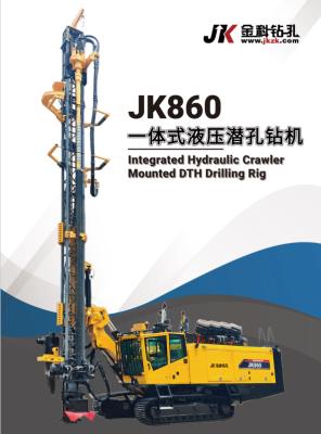 China JK860 Crawler Mounted DTH Drill Rig 115-178mm Borehole Diameter Blast Hole Machine for Quarry Mining for sale