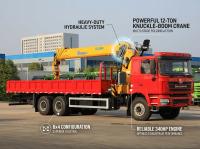 China SHACMAN F3000 6x4 Knuckle Boom Crane Truck 12 Ton Folding Hydraulic Crane 340HP Weichai Engine 12.00R20 for sale