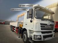 China SHACMAN F3000 6x4 Straight Boom Truck Crane 8 Ton Lifting Capacity 340HP Weichai Engine 12.00R20 Tire for sale