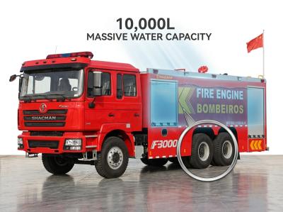 China SHACMAN F3000 6x4 Heavy Duty Fire Truck 10000L Water Tank Weichai WP10 340HP CB10/60 Fire Pumper for sale
