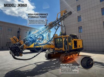China Jinke JK860 Crawler Mounted DTH Drilling Rig 115-178mm Hard Rock Water Well Borehole Machine Diesel 180HP for sale