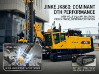 China Jinke JK860 Crawler Mounted DTH Drilling Rig 115-178mm Hard Rock Water Well Borehole Machine Diesel 180HP for sale