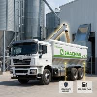 China Three Bin Auger Discharge Bulk Feed Transport Truck SHACMAN F3000 6x4 30CBM Lorry Truck for sale