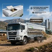 China Feed Delivery Truck SHACMAN F3000 6x4 35CBM 360 Degree Rotating Discharge Auger Lorry Truck for sale