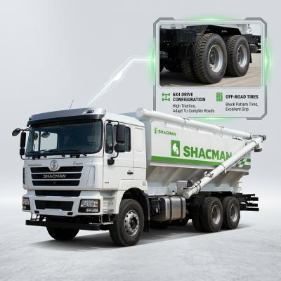 China SHACMAN F3000 6x4 Bulk Feed Transport Truck 38CBM Alloy Body Custom Export Lorry Truck for sale
