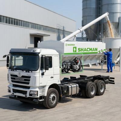 China Bulk Feed Carrier Truck SHACMAN F3000 6x4 40CBM Five Bin Hydraulic Auger Lorry Truck for sale