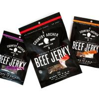 China Customized Thickness Ziplock Packaging Bags with Custom Logo Window Beef Jerky Dried Food Snack Foil Plastic Stand Pouch for sale