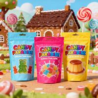 China PE al Plastic Zipper Top Digital Printing HD Matte Candy Bags Hot Stamping Embossing Holographic Mylar Bag Smell Proof 35g Candy Chocolate Bar Plasticbag for sale