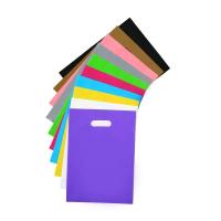 China PET Die Cut Plastic Shopping Bags Custom Order Thank You Logo Boutique Bags Handles Merchandise Gifts Packaging Supplies for sale
