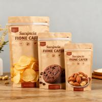 China Pet Food Industrial Food Packaging Paper Bag Kraft Paper Packaging Bag with Ziplock Eco Recyclable Flavor Snack Pack for sale