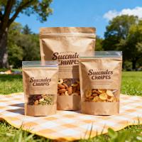 China Biodegradable oil shatter resistant flavor biscuit candychip pack kraft paperbag flexo printing smellproof logo hotstamping for sale