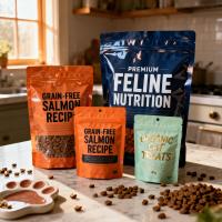 China PE Plastic Custom Plastic Bags Professional Production Food Grade Biodegradable Reusable Cat Food Packaging Seal Packaging for sale