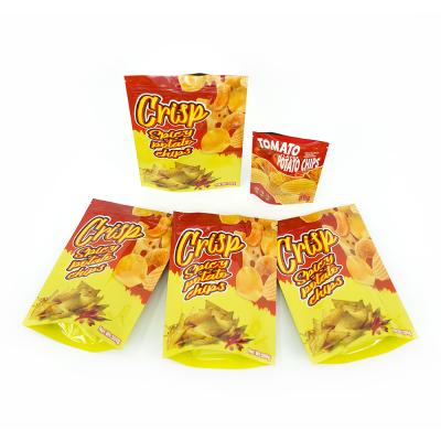 China Gravure Printing Custom Printed Snack Potato Chip Packaging Bags Various Sizes Multi Color Multi Flavor Zip Closure for sale