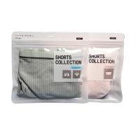 China Zipper Bag Custom Logo Frosted Poly Bag Clear Window Matte Plastic Printed Socks Underwear Bikini Clothes Packaging for sale