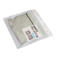 China Zipper Bag Custom Logo Frosted Poly Bag Clear Window Matte Plastic Printed Socks Underwear Bikini Clothes Packaging for sale