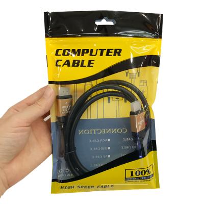 China Custom Order Plastic Zipper Bag Offering Transparent Window for Data Cable Packing Stand Up Hanger Phone Cases Packaging Bags for sale